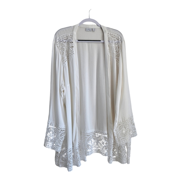 Kim Rogers | Sweaters | Kim Rodgers White Lace Open Cardigan | Poshmark